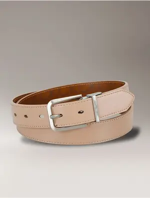 Calvin Klein Reversible Monogram Logo Belt - Tan / Logo