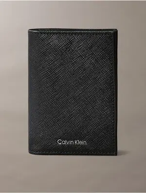 Calvin Klein Refined Saffiano Compact Bifold Wallet - Black