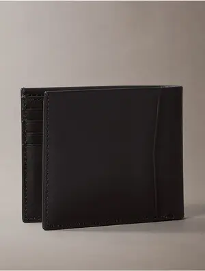 Calvin Klein Center Monogram Logo Bifold Wallet - Black