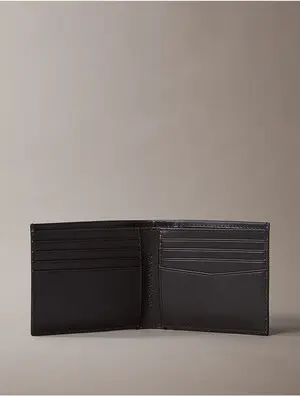 Calvin Klein Center Monogram Logo Bifold Wallet - Black