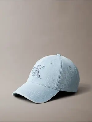 Calvin Klein Denim Monogram Baseball Cap - Light Washed Denim