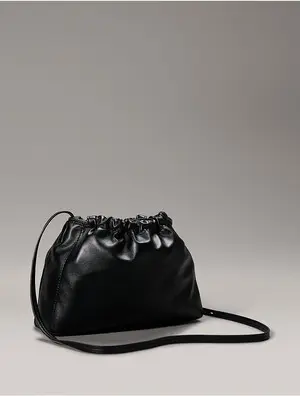 Calvin Klein Monogram Drawstring Crossbody Bag - Black