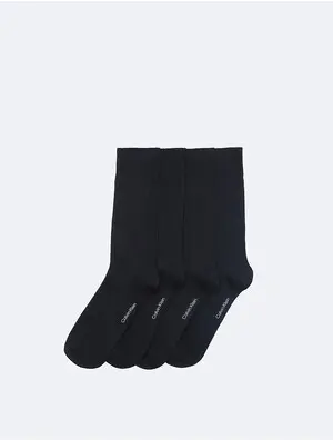Calvin Klein Rib Logo 4-pack Dress Socks - Black