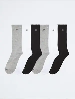 Calvin Klein 6-pack Crew Socks - Grey Assorted