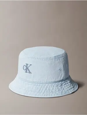 Calvin Klein Calvin Klein Monogram Denim Bucket Hat Light Washed Denim