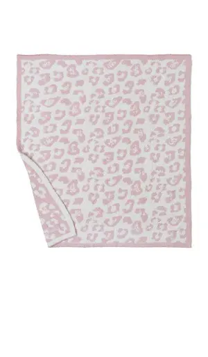 Barefoot Dreams Cozychic In The Wild Baby Blanket In Pink - Dusty Rose & Cream
