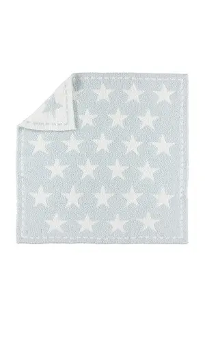 Barefoot Dreams Cozychic Dream Receiving Blanket In Baby Blue - Aqua Ice White Stars