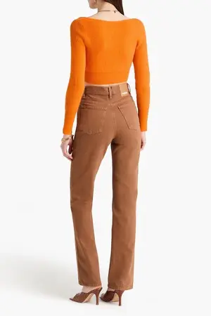 Jacquemus Alzou Cropped Mohair-blend Cardigan - Orange
