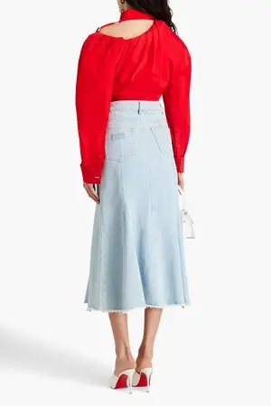 Jacquemus Cropped Cutout Taffeta Shirt