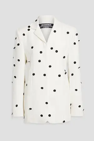 Jacquemus Frayed Sequin-embellished Woven Blazer