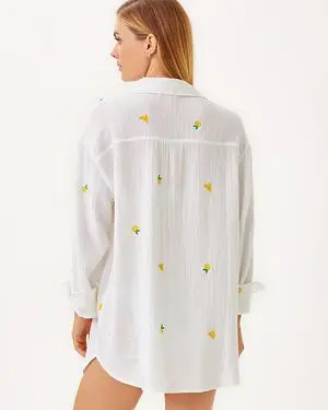 LILLY PULITZER Kwitney Long Sleeve Cover-up - Honeycomb Lemon Bee Half Drop