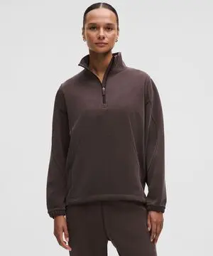 Brown Half Zip Performance Top