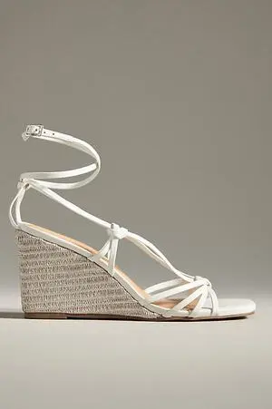 Anthropologie Strappy Wedge Heels - White