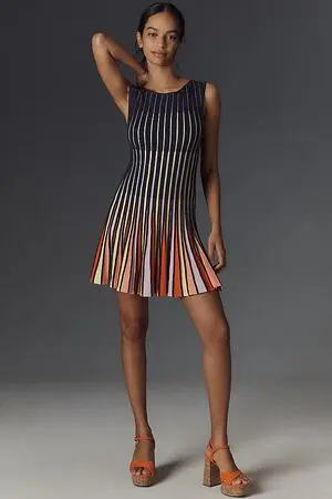 maeve boat-neck knit fit & flare knit mini dress In Blue - 38% Off Mock neck