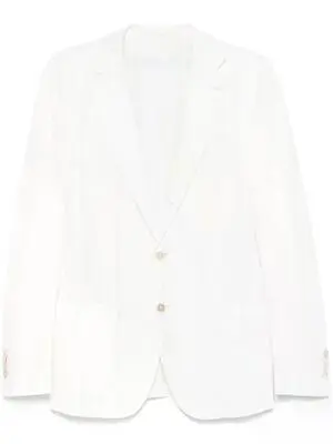 Eleventy Striped Blazer - White