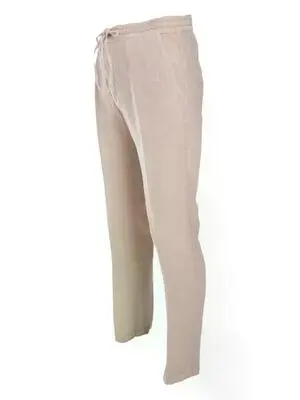 120% Lino Drawstring-waist Trousers - Neutrals