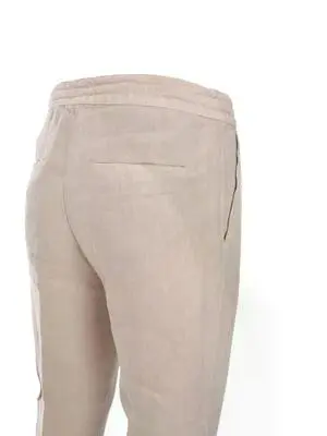 120% Lino Drawstring-waist Trousers - Neutrals