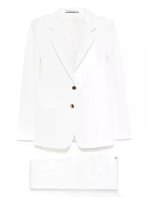 Tagliatore Textured Suit - White