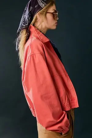 Free People We The Free Birdie Track Jacket - Poppy Red