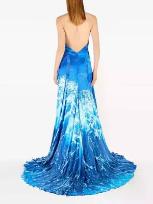 Roberto Cavalli Abstract-print Maxi Dress