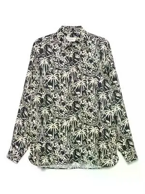 LANEUS Palm Tree Print Shirt