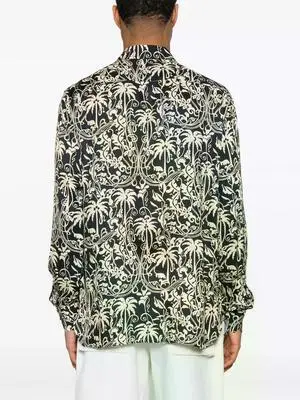 LANEUS Palm Tree Print Shirt