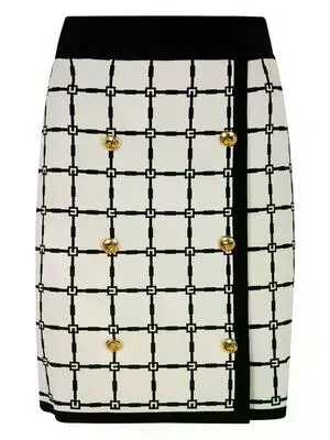 Elisabetta Franchi Jacquard Skirt - White
