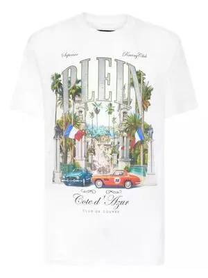 Philipp Plein Club De Course-print T-shirt - White