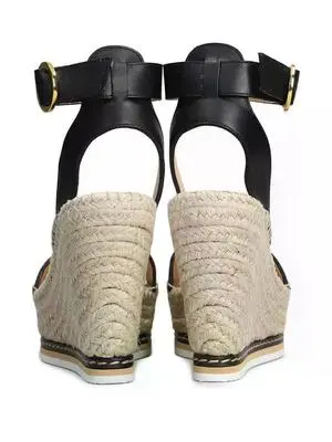 ODISSI Leather Espadrille Wedges