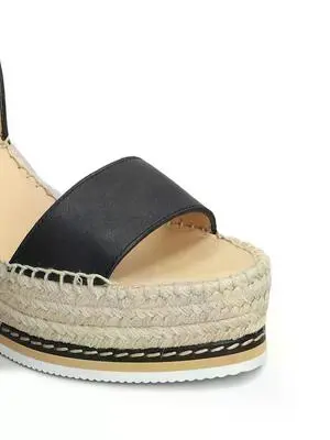 ODISSI Leather Espadrille Wedges