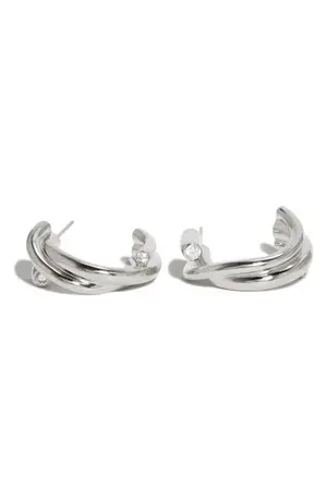 Completedworks Cubic Zirconia Hoop Earrings - Silver Plated