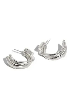 Completedworks Cubic Zirconia Hoop Earrings - Silver Plated