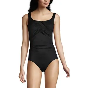 LANDS' END Dd-cup Slender Grecian One-piece Swimsuit - Black