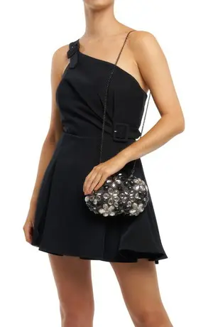OLGA BERG Victoria Flower Embellished Clutch
