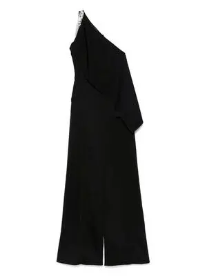 David Koma Crystal-embellished Draped Jumpsuit - Black