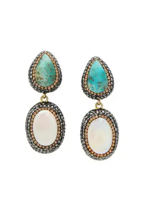 SORU JEWELLERY Baroque Pearl And Drop Earrings - Turquoise