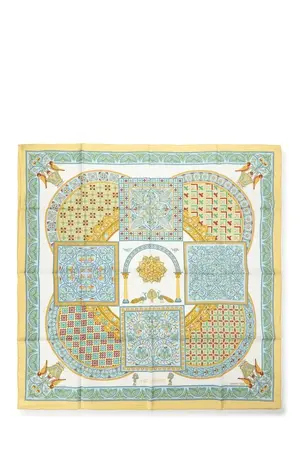 Hermès Multicolor 'ciels Byzantins' Silk Scarf 90 - Yellow