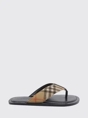 Burberry Checked Sandals - Sand