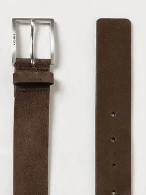 Hugo Suede Leather Belt - Dark