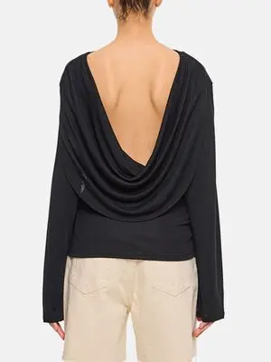 Jacquemus Draped Top - Black
