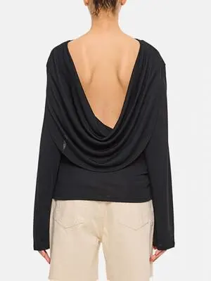 Jacquemus Draped Top - Black
