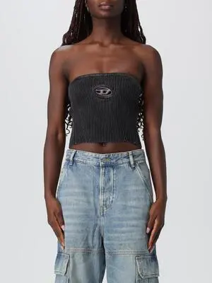 DIESEL® Ribbed Logo Tube Top - Black