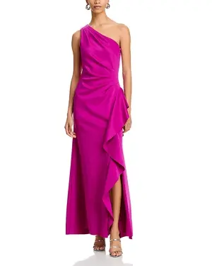 Aqua One Shoulder Evening Dresses