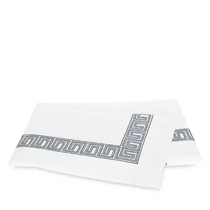 MATOUK Ophelia Percale Flat Sheet, Full/queen - Indigo
