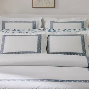 MATOUK Ophelia Percale Pillowcase Pair, Standard - Indigo