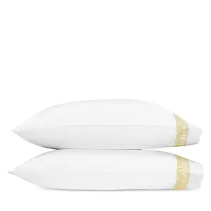MATOUK Ophelia Percale Pillowcase Pair, Standard - Lemon