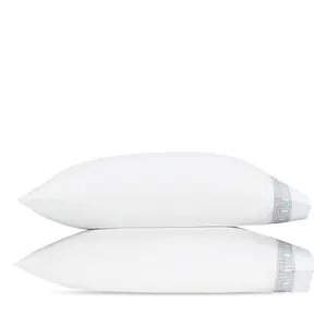MATOUK Ophelia Percale Pillowcase Pair, Standard - Silver
