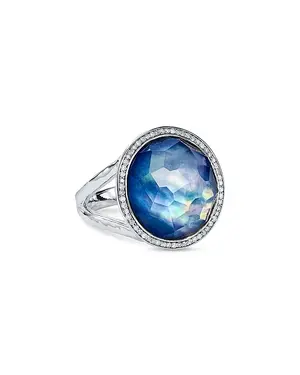 Ippolita Ippolita Sterling Silver, Lapis Triplet & Diamond Ring Silver