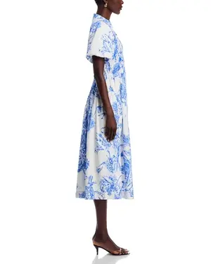 T Tahari Puffed Sleeve Shirtdress