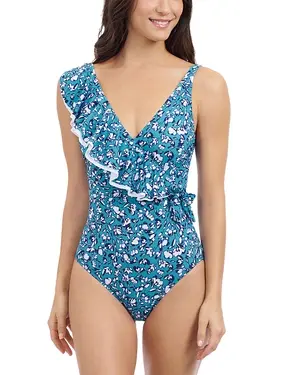 GOTTEX Juliette V-neck One-piece Swimsuit - Teal